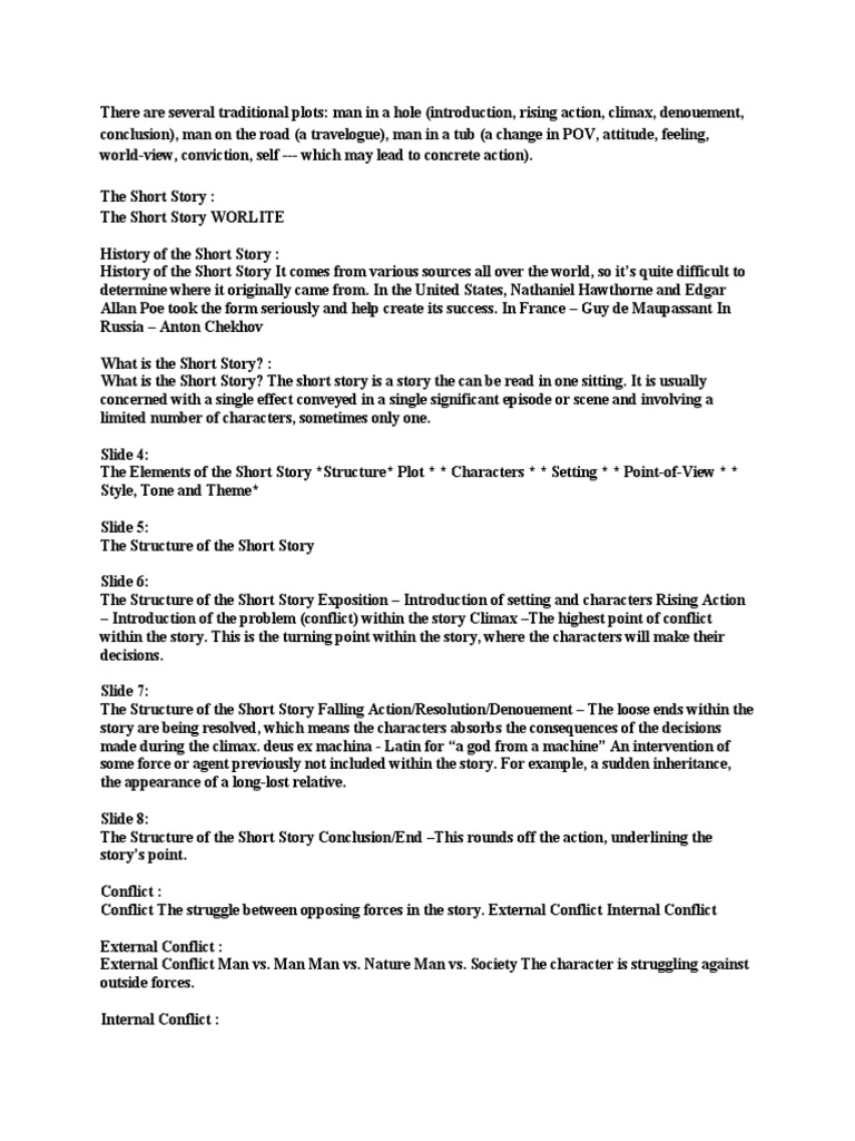 There Are Several Traditional Plots | PDF | Narration