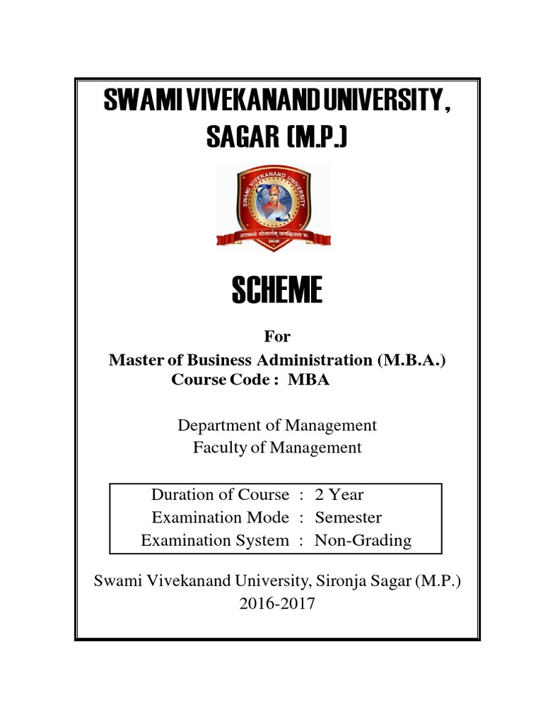 51 - MBA 1-4 Sem Mgt. 2016-17 Syllabus | PDF | Master Of Business ...