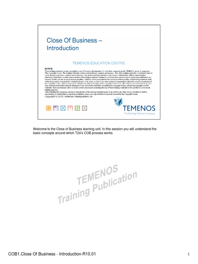 COB1 (1) .Close of Business - Introduction-R10.01 | PDF
