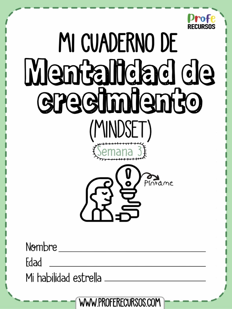 Cuaderno Mentalidad de Crecimiento Para Niños | PDF