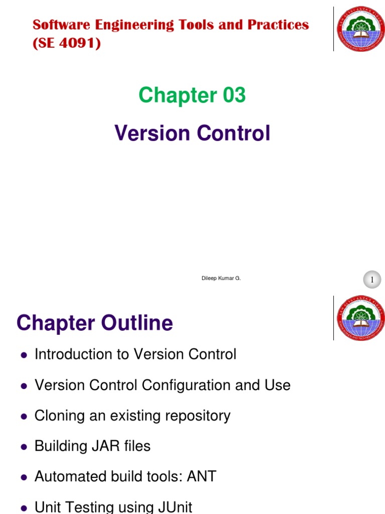 Chapter03 Version Control Pdf Version Control Computer File