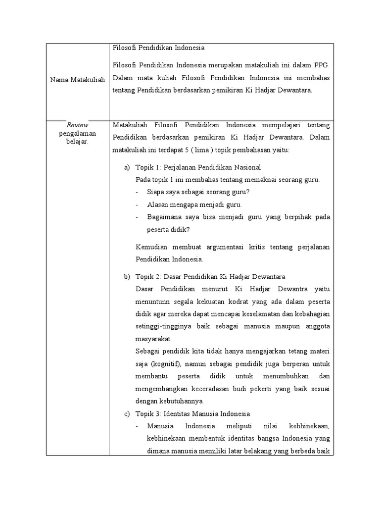 Jurnal Refleksi - Filosofi Pendidikan Indonesia | PDF Jurnal Refleksi - Filosofi Pendidikan Indonesia | PDF