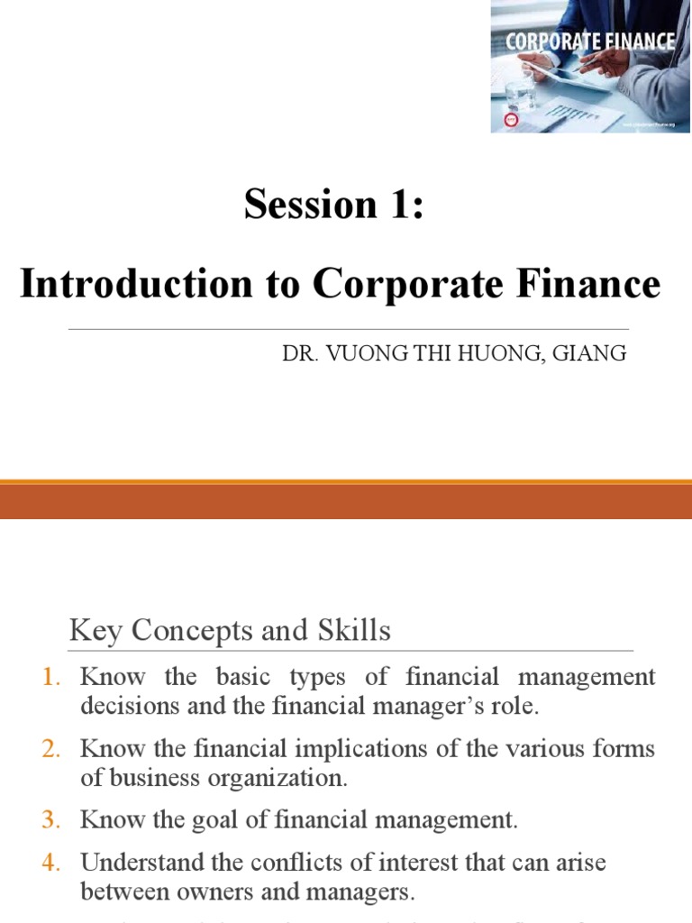 Session 1 - Corporate Finance | PDF | Career & Growth