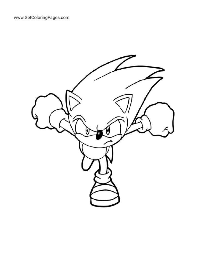 Sonic The Hedgehog Coloring Pages For Kids - 2 | PDF