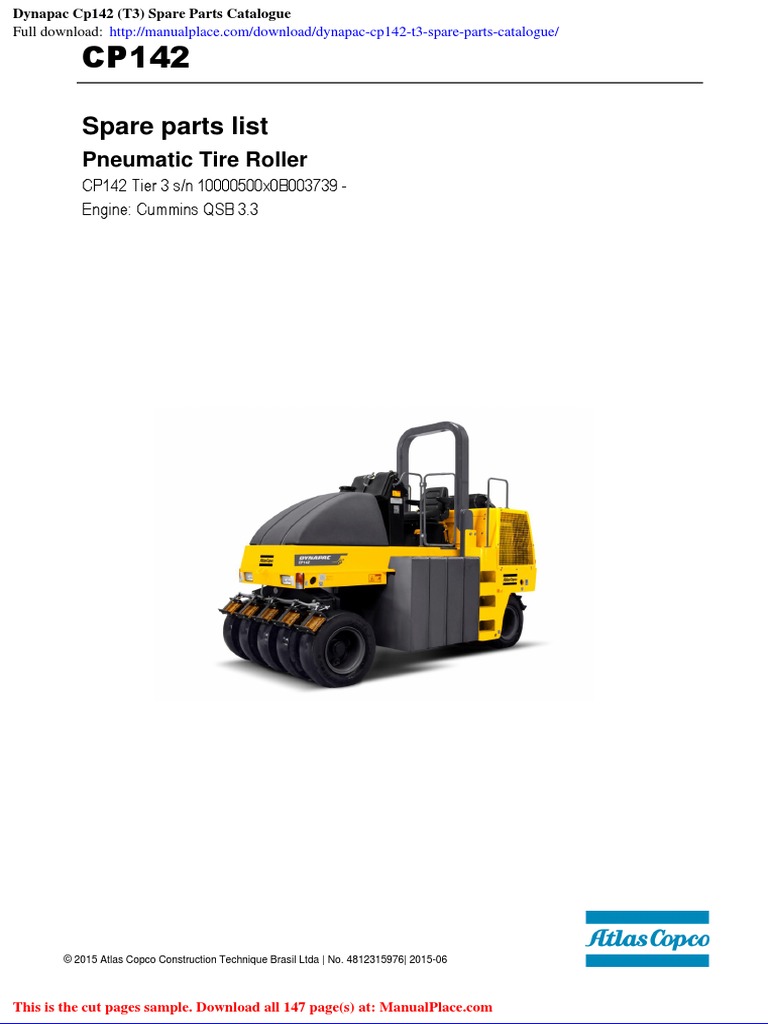 Dynapac CP142 Tier 3 Parts List | PDF
