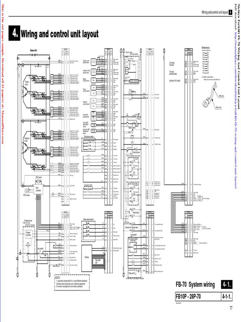 Nichiyu Forklift FB 70 Wiring and Control Unit Layout | PDF | Power ...
