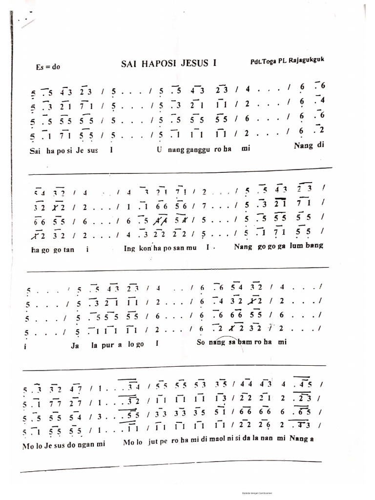 Partitur Sai Haposi Jesus-1 | PDF