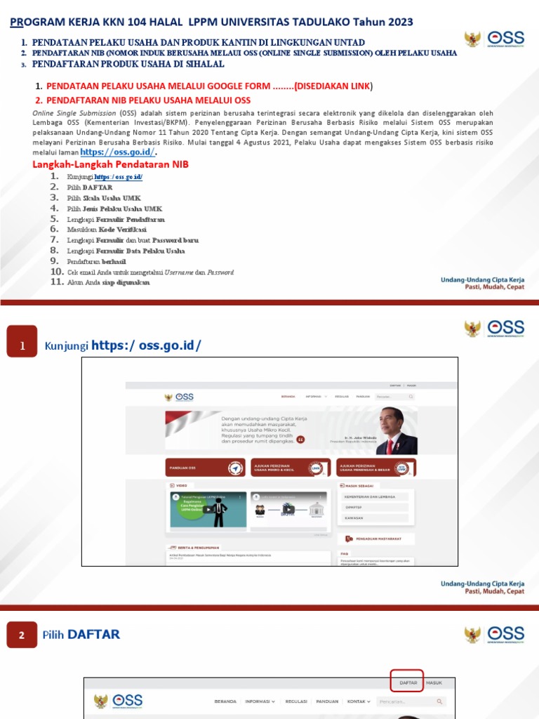 Detail Aplikasi Program Kerja KKN 104 Halal LPPM Universitas Tadulako | PDF