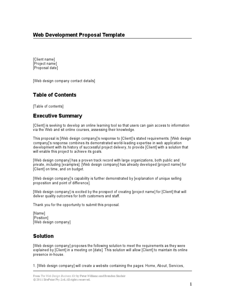 Web Development Proposal | PDF | World Wide Web | Internet & Web