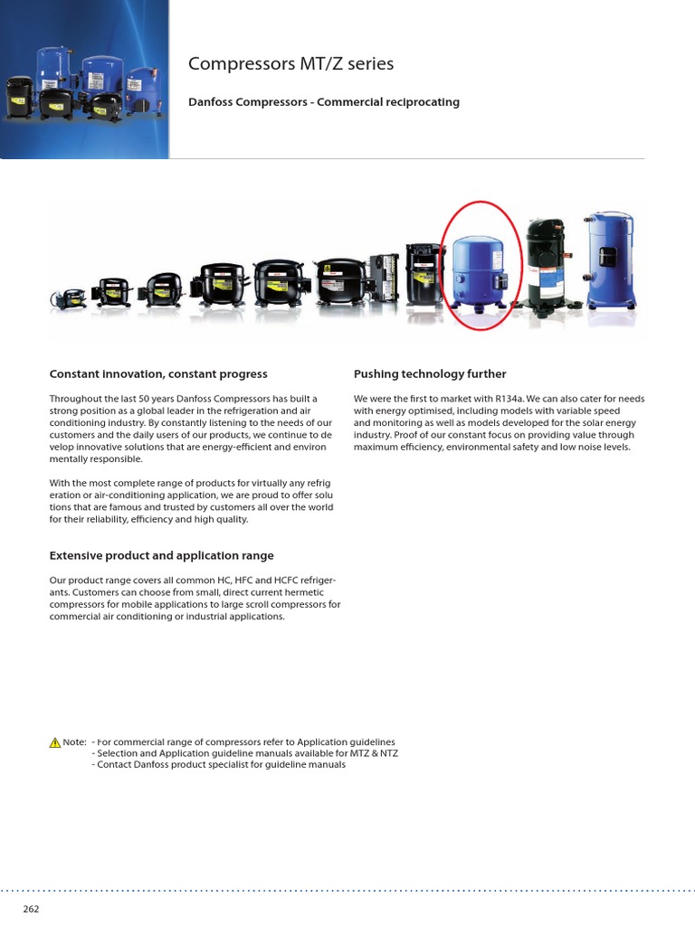 Danfoss MT/Z Series Compressor Guide | PDF | Mechanical Engineering ...