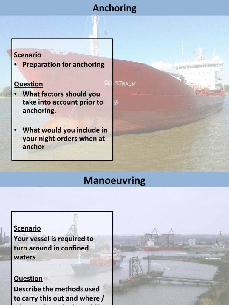 Shiphandling Orals Questions | PDF | Anchor | Watercraft