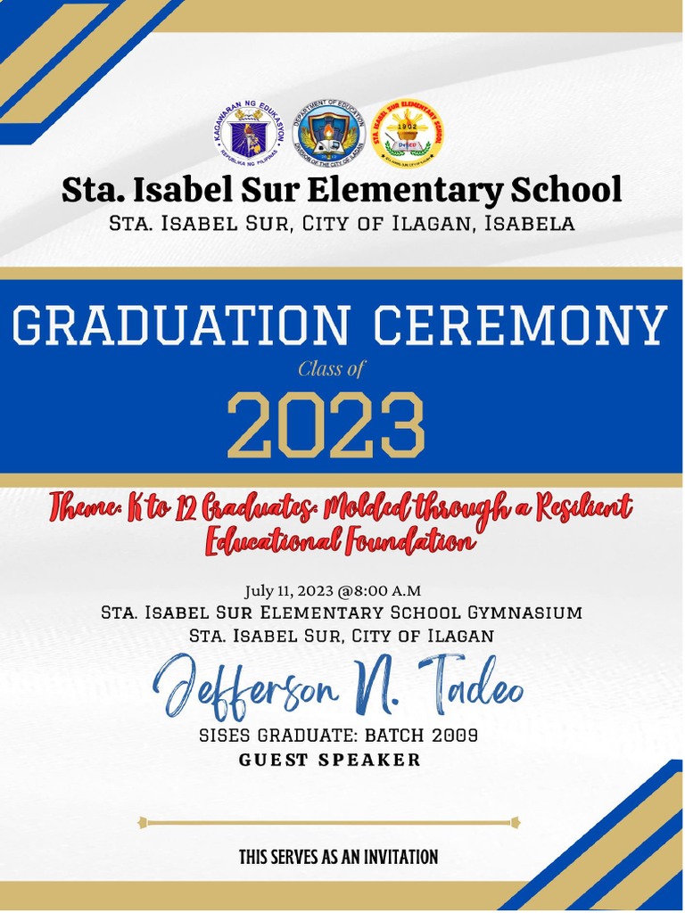Elementary Graduation Invitation 2023 | PDF | Learning | Behavior ...