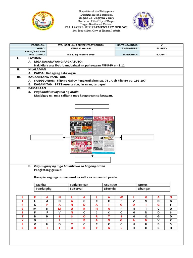 Detailed Lesson Plan 4th Observation Pdf