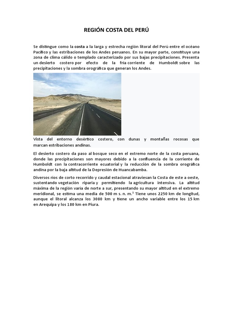 Región Costa Del Perú | PDF