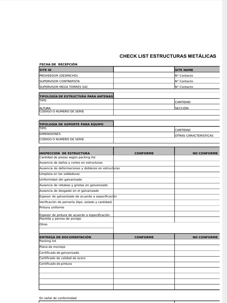 Dokumen - Tips - Check List Estructura Metalica | PDF