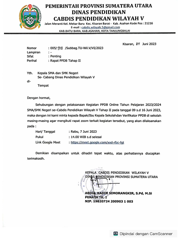 Undangan Rapat PPDB Tahap II | PDF Undangan Rapat PPDB Tahap II | PDF