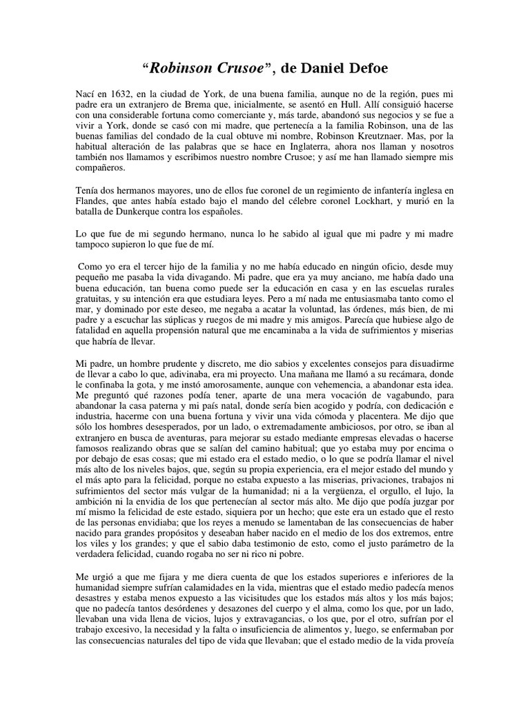 Obra Completa Robinson Crusoe, Daniel Defoe | Descargar gratis PDF ...