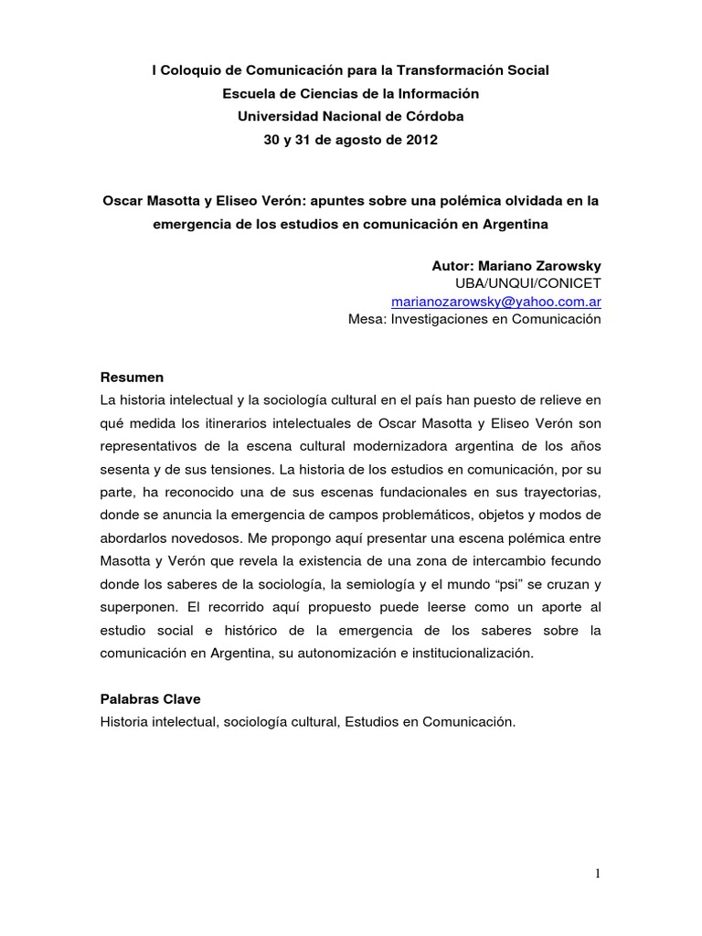 Zarowsky | PDF | Jacques Lacan | Psicoanálisis