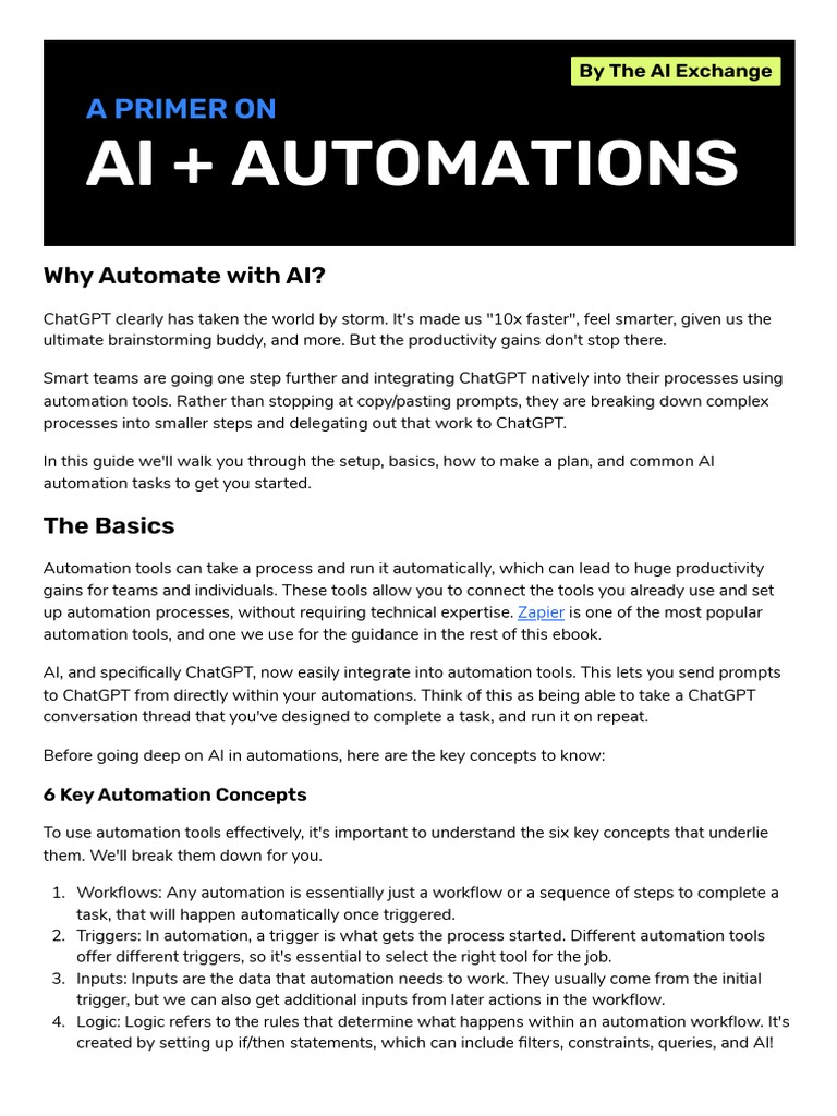 AI Automations 101 Guide | Download Free PDF | Automation | Artificial ...