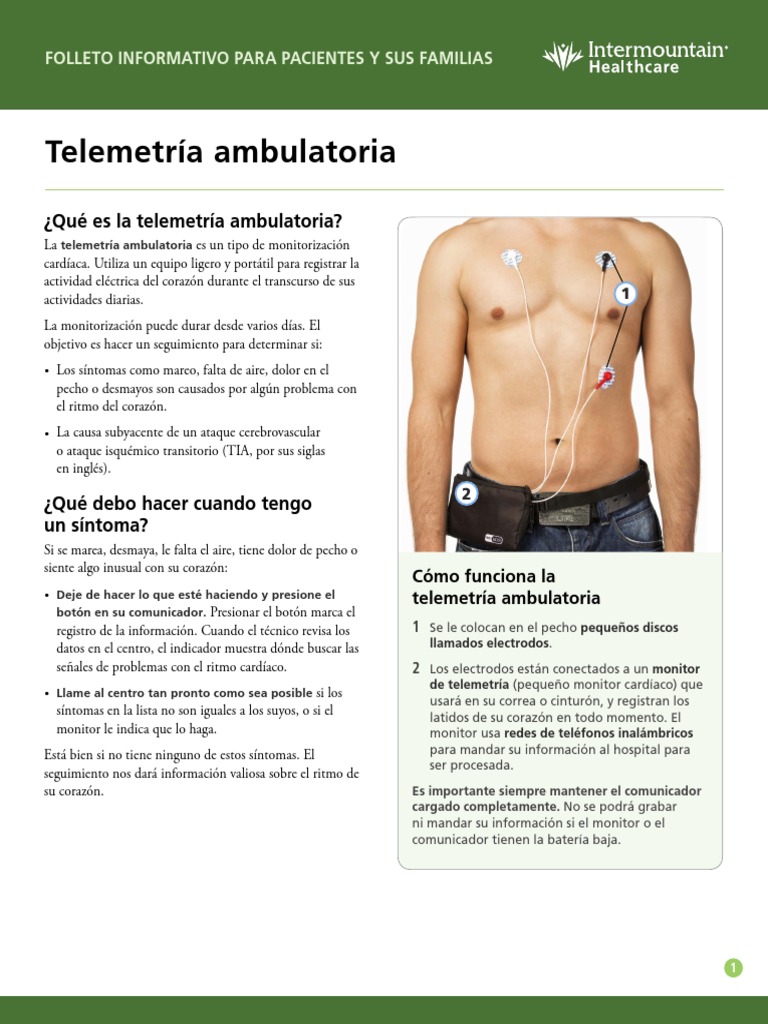 Ambulatory Telemetry Fact Sheet (Spanish) | PDF | Medicina CLINICA ...