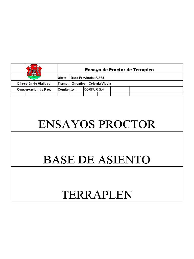 Proctor Base de Asiento - Terraplen-1 | PDF