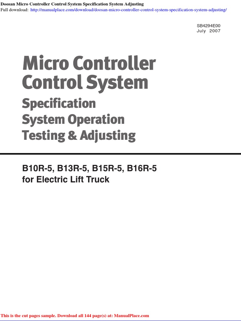 Doosan Micro Controller Control System Specification System Adjusting | PDF