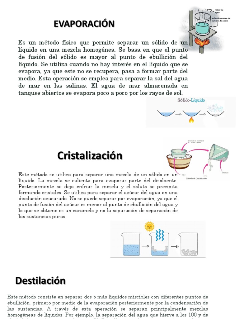 Metodos de Separación de Mezclas | PDF | Mezcla | Cromatografía