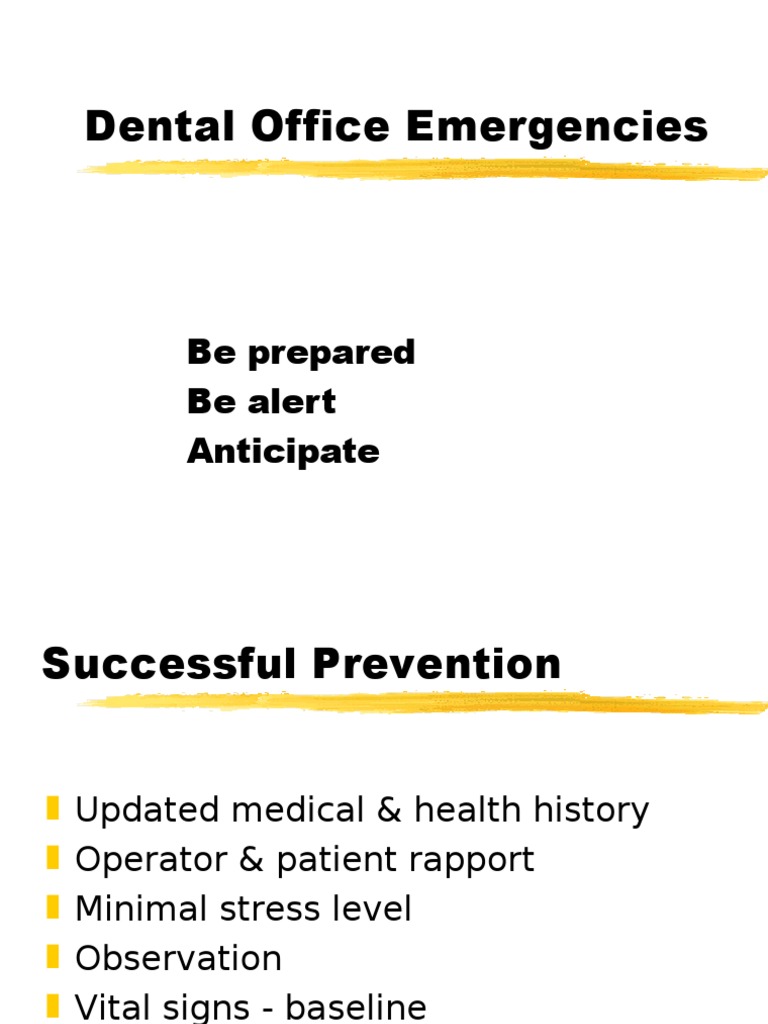 Medical Emergencies in Dental Office | PDF | Shock (Circulatory ...