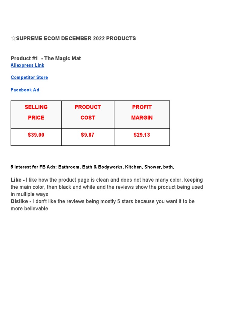 Supreme Ecom December 2022 Product Review | PDF | I Phone