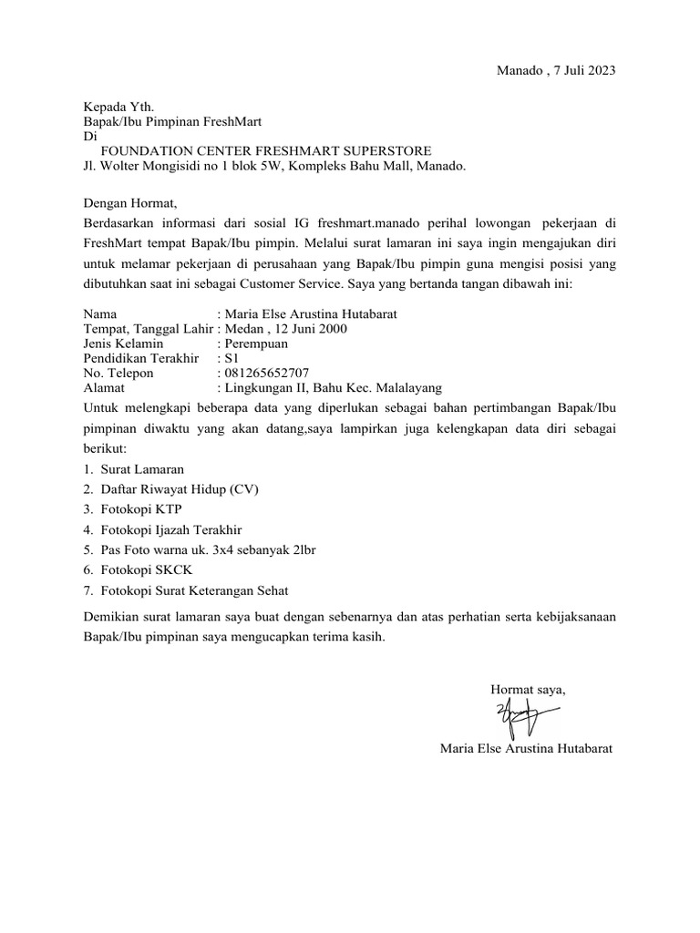 FreshMart, Manado | PDF | Karier & Perkembangan