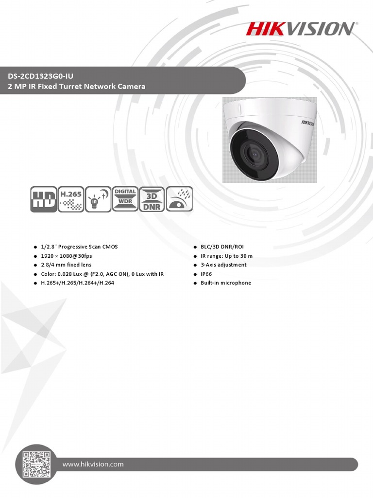 2MP IR Fixed Turret Network Camera | PDF | Camera Lens | File Transfer ...