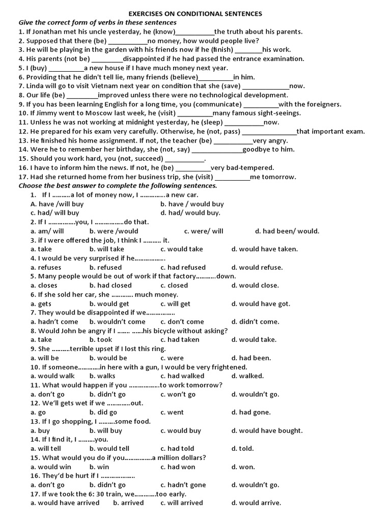 Chuyen de Cau Dieu Kien Lop 11 | PDF