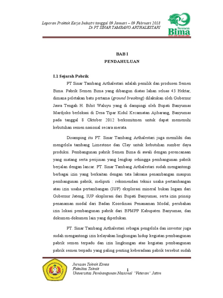 Laporan Pkl Semen Pdf 