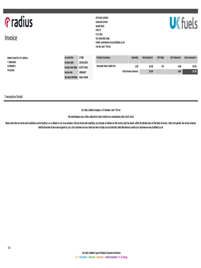 Invoice 20054017 25.06.2023 | PDF | Invoice | Debit Card