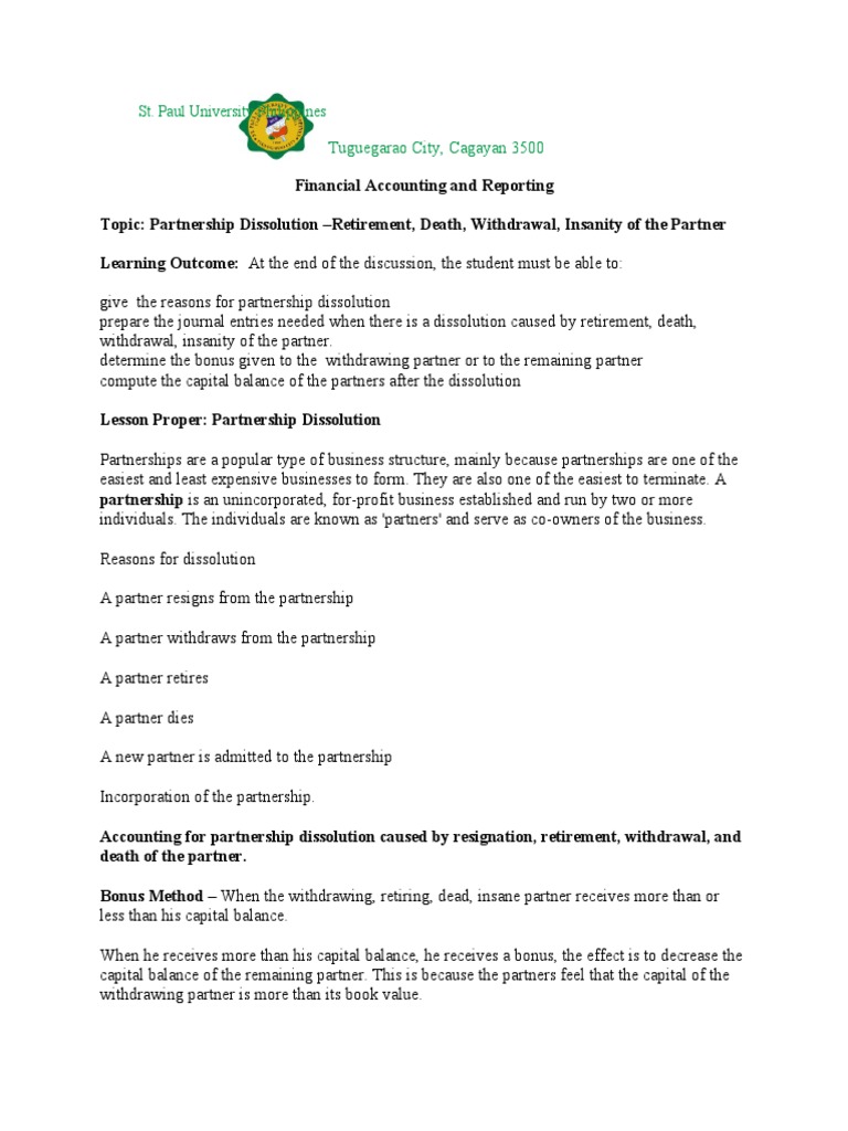 Partnership Dissolution Accounting | PDF | Finance & Money Management
