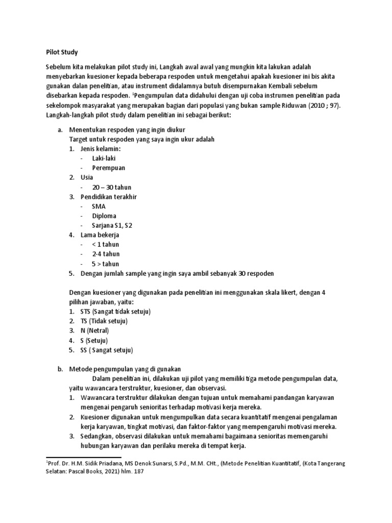 STS Pilot Study | PDF