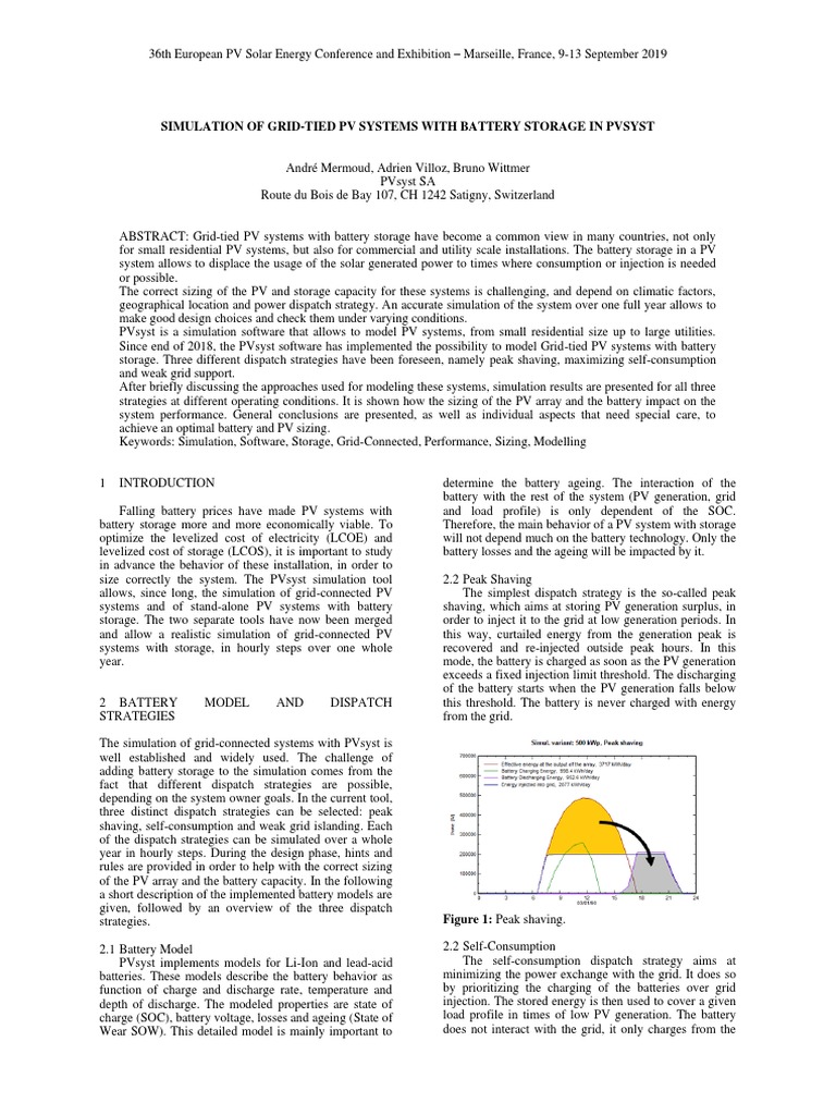 PVsyst Grid Storage EUPVSEC2019 | PDF