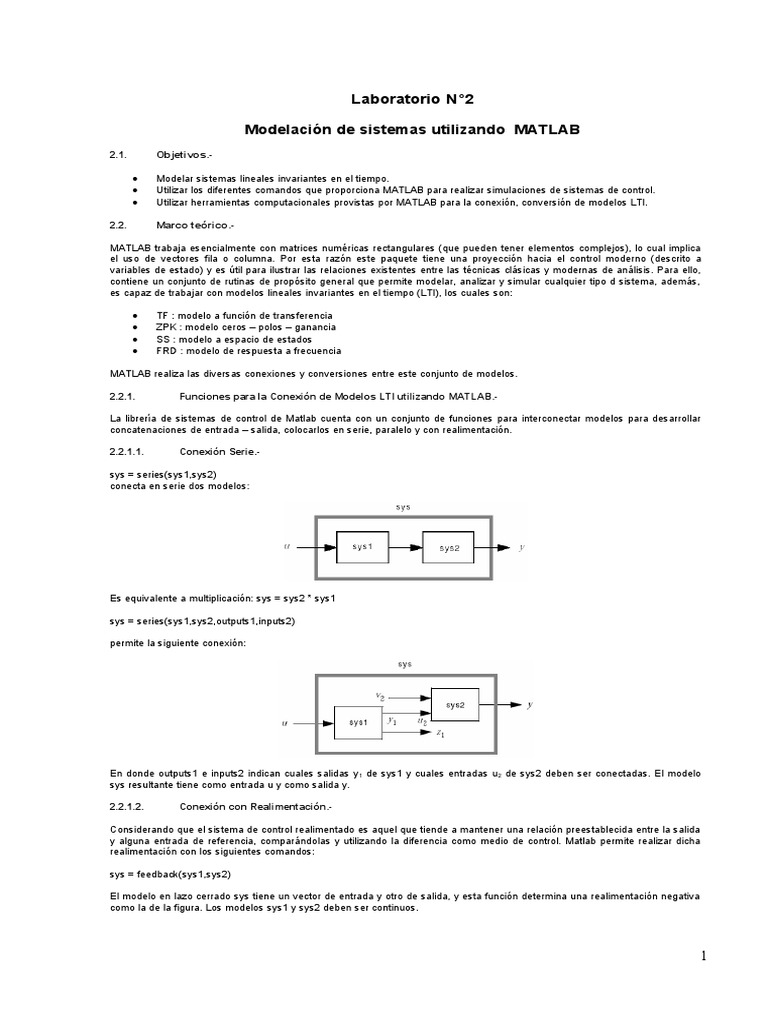 Modelación de Sistemas con MATLAB | PDF | Realimentación | Sistema de ...
