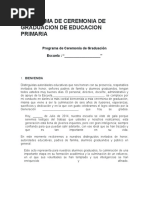Programa de Ceremonias de Graduación | PDF