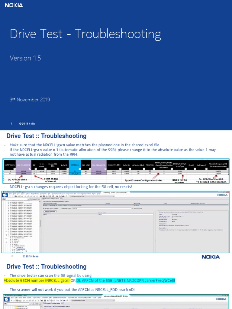 5G - Drive Test - Troubleshooting v1.5 | PDF