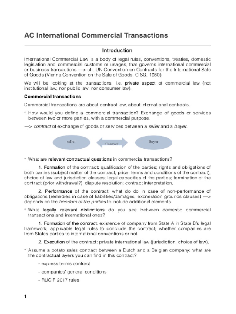 AC-Commercial-Transactions - Notes | PDF