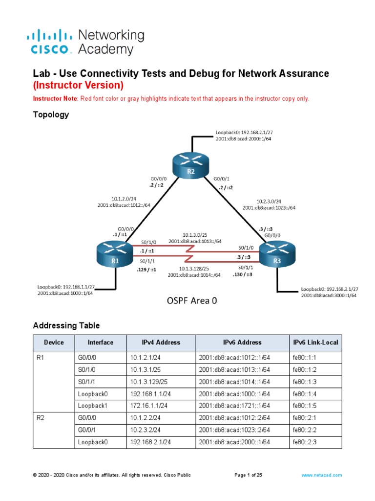 Network Assurance: Connectivity Tests Lab | PDF | I Pv6 | Computer ...