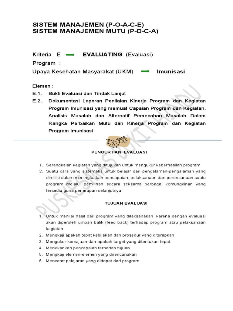 POACE Evaluating Imunisasi | PDF