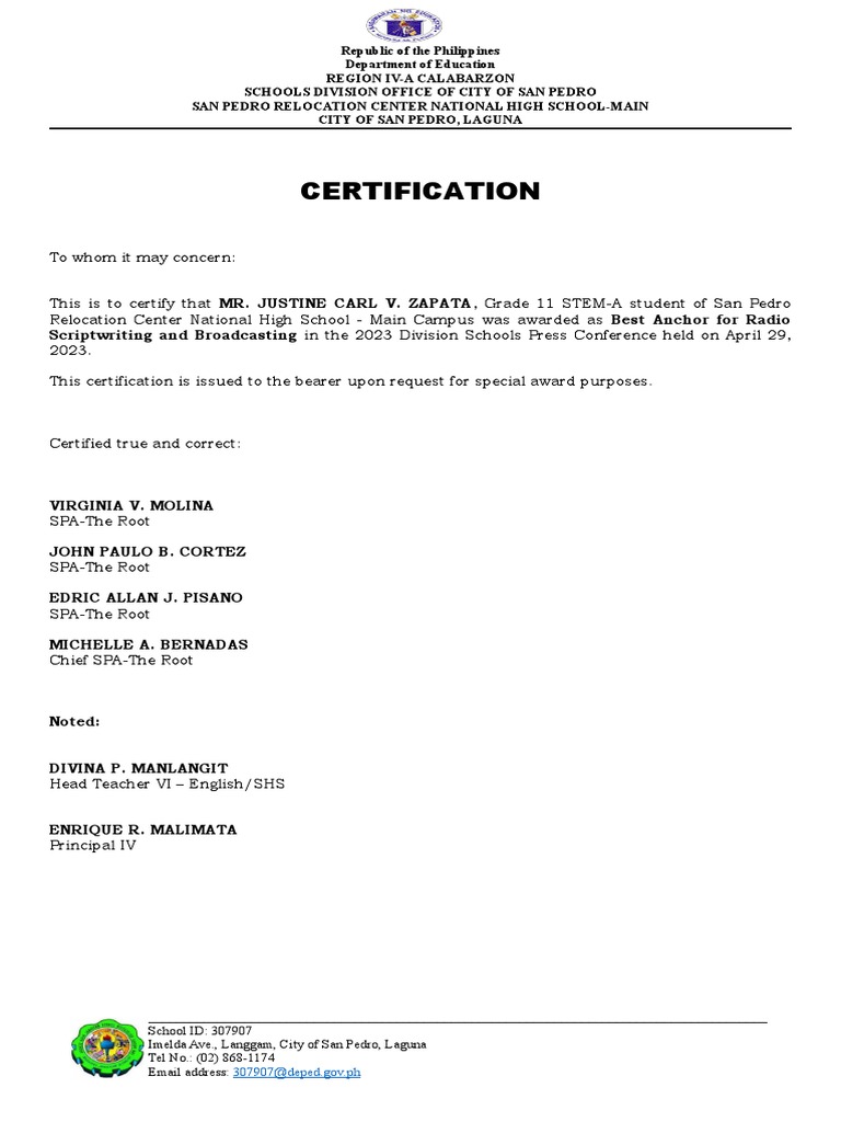 Cert (Radio Broad) | PDF | Philippines | Public Administration