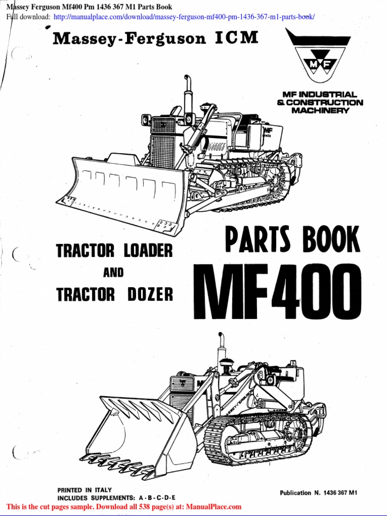 Massey Ferguson Mf400 PM 1436 367 m1 Parts Book | PDF
