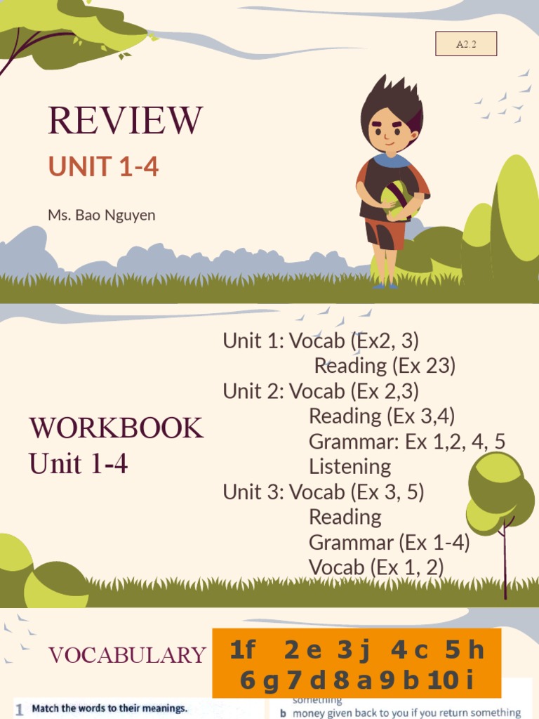 Unit 1-4 Review Workbook | PDF | Vocabulary | Receipt