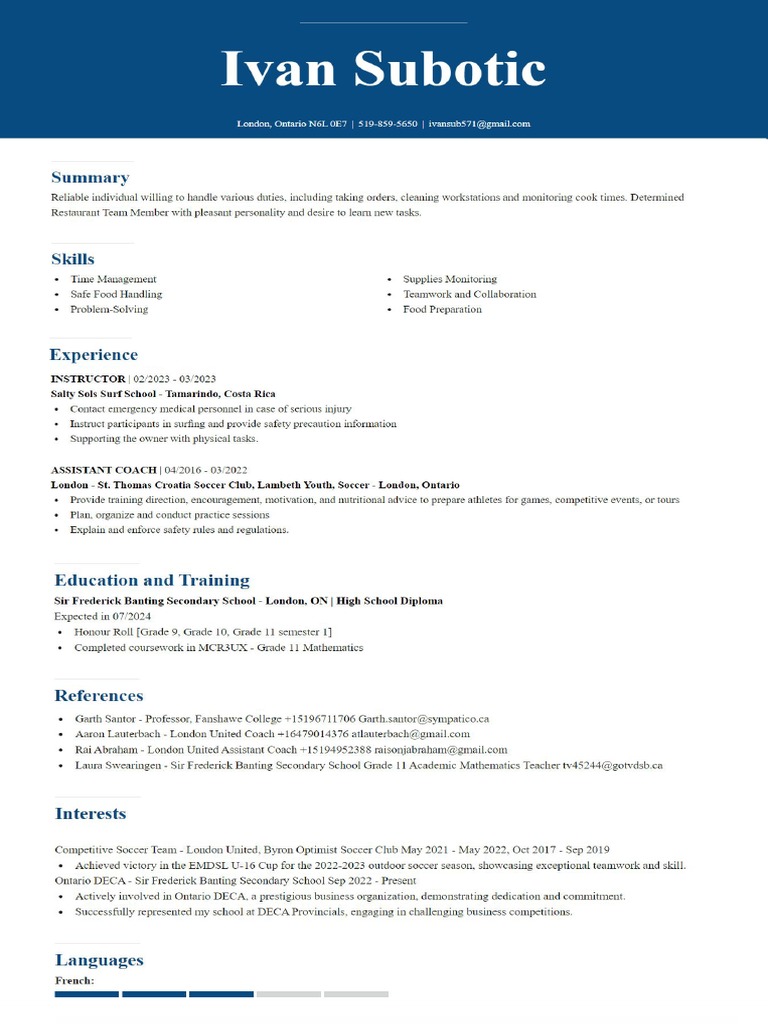 Chipotle Restaurant Team Member Artist Resume | PDF