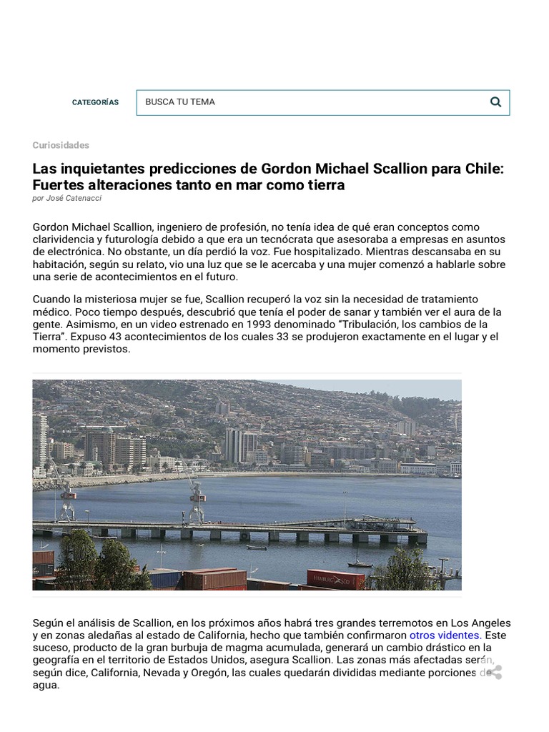 Las Inquietantes Predicciones de Gordon Michael Scallion para CH | PDF ... Las Inquietantes Predicciones de Gordon Michael Scallion para CH | PDF ...