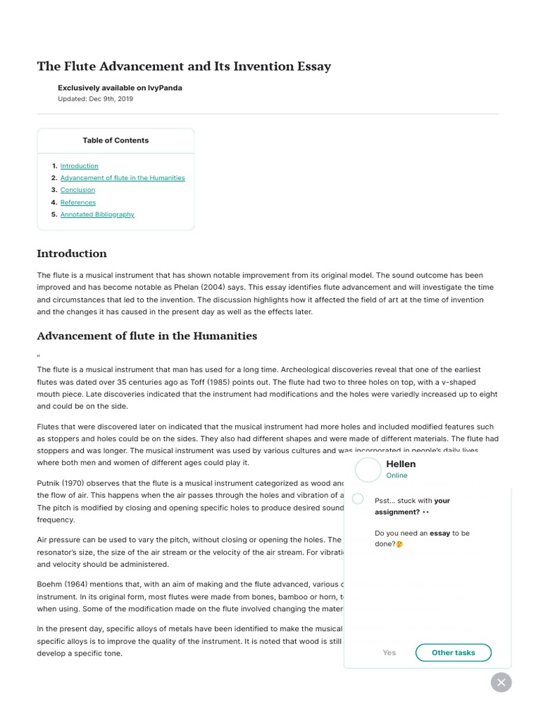 The Flute Advancement and Its Invention | PDF | Flute | Musical Instruments