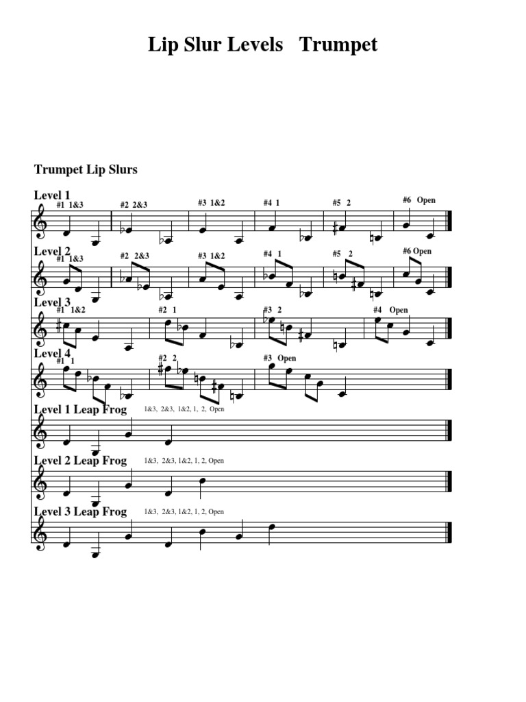 Trumpet Lip Slurs | PDF | Foreign Language Studies